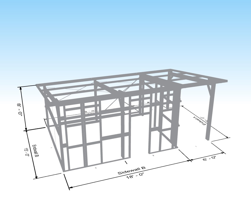 SINGLE SLOPE ROOF ADU - Factory 2U Steel Buildings