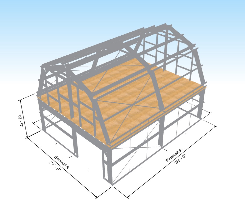 GAMBREL ROOF GROW BUILDING - Factory 2U Steel Buildings