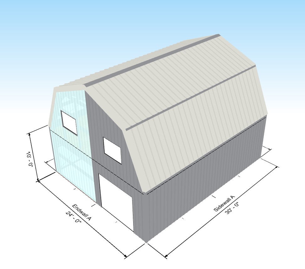 GAMBREL ROOF GROW BUILDING - Factory 2U Steel Buildings