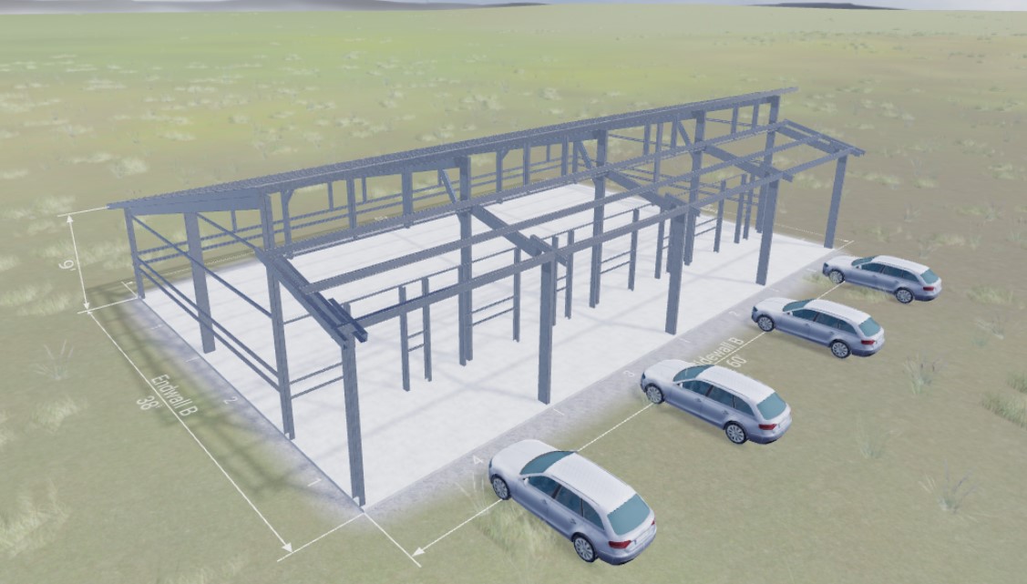 4 plex single sloped roof - Factory 2U Steel Buildings