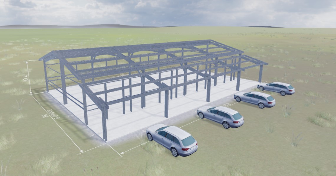 4 Plex Gable Roof - Factory 2U Steel Buildings