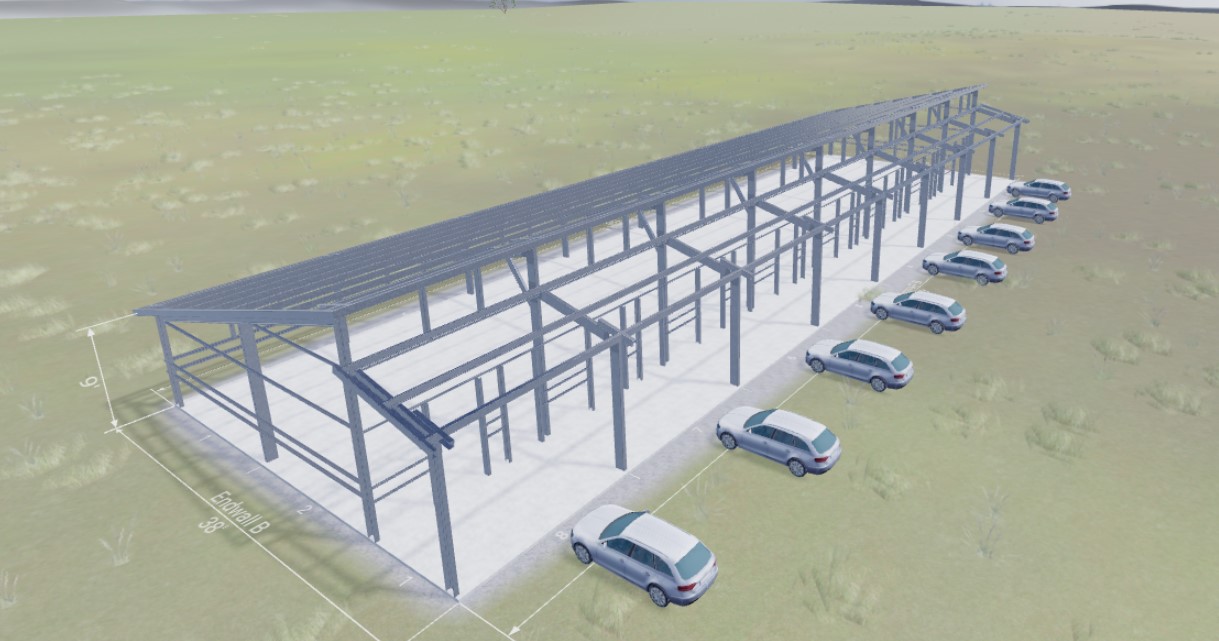 8 PLEX SINGLE SLOPED ROOF - Factory 2U Steel Buildings