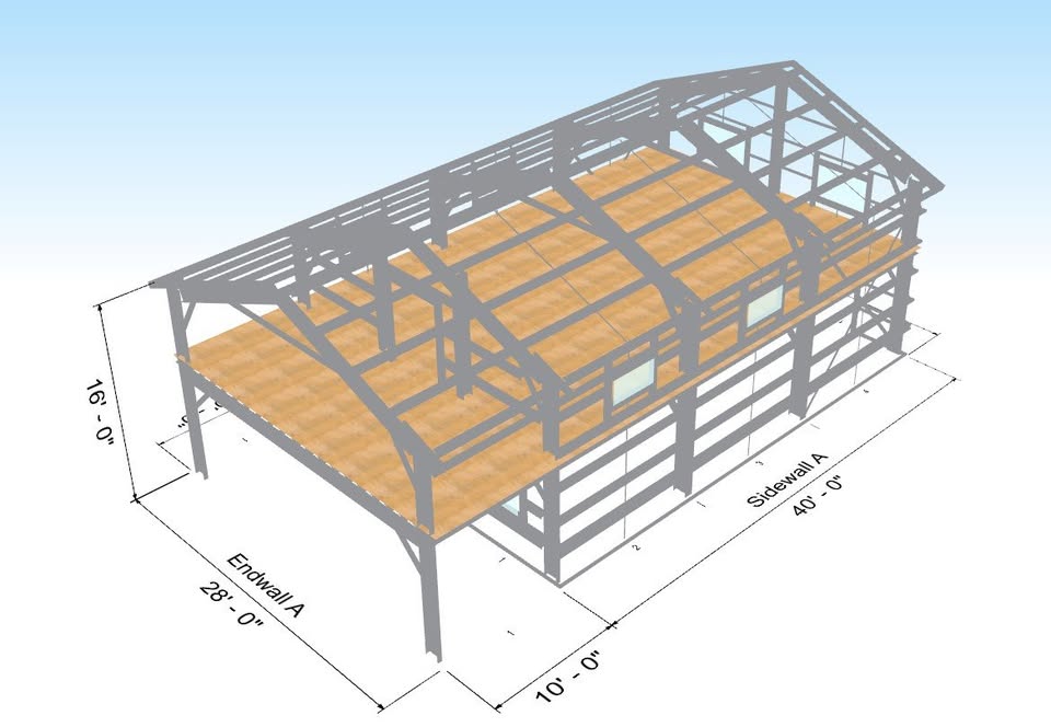 28 X 40 HURRICANE RATED GABLE ROOF 2 STORY BEACH HOUSE/BARNDOMINIUM ...