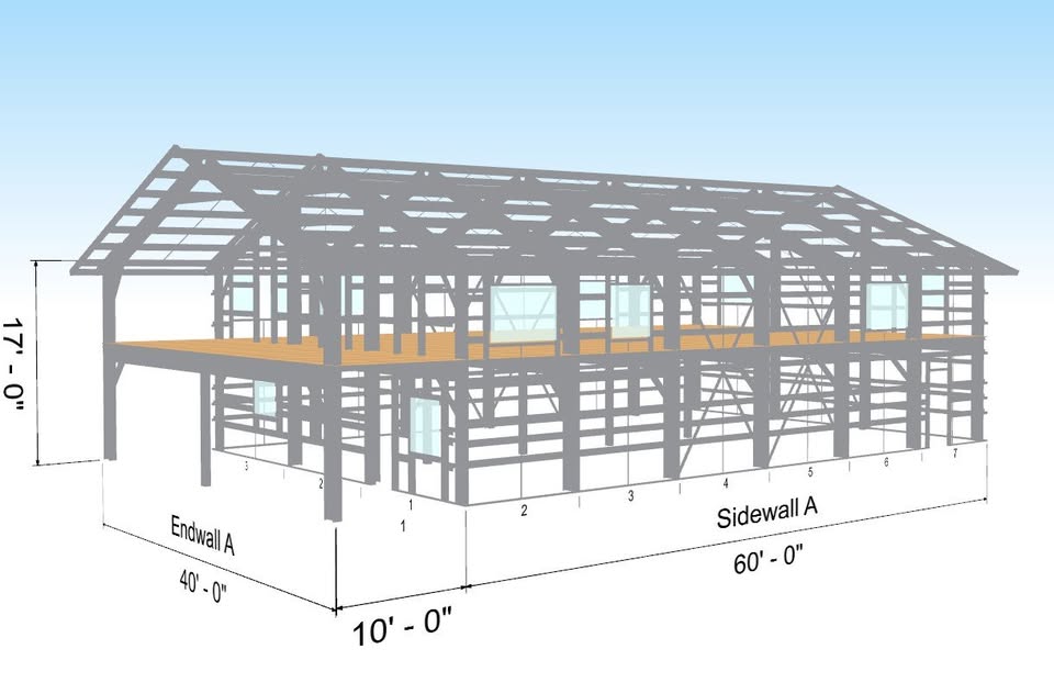 40 X 60 HURRICANE RATED GABLE ROOF 2 STORY BARNDO KIT - Factory 2U ...