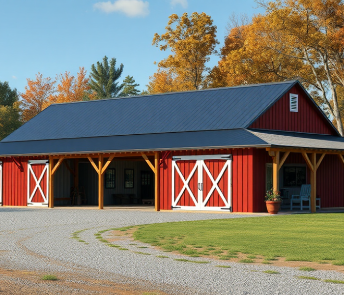 White Barndominium - Factory 2U Steel Buildings
